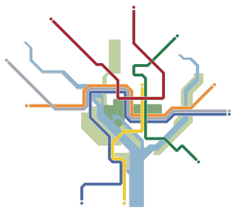 Washington DC Metro Cross Stitch Pattern - Etsy