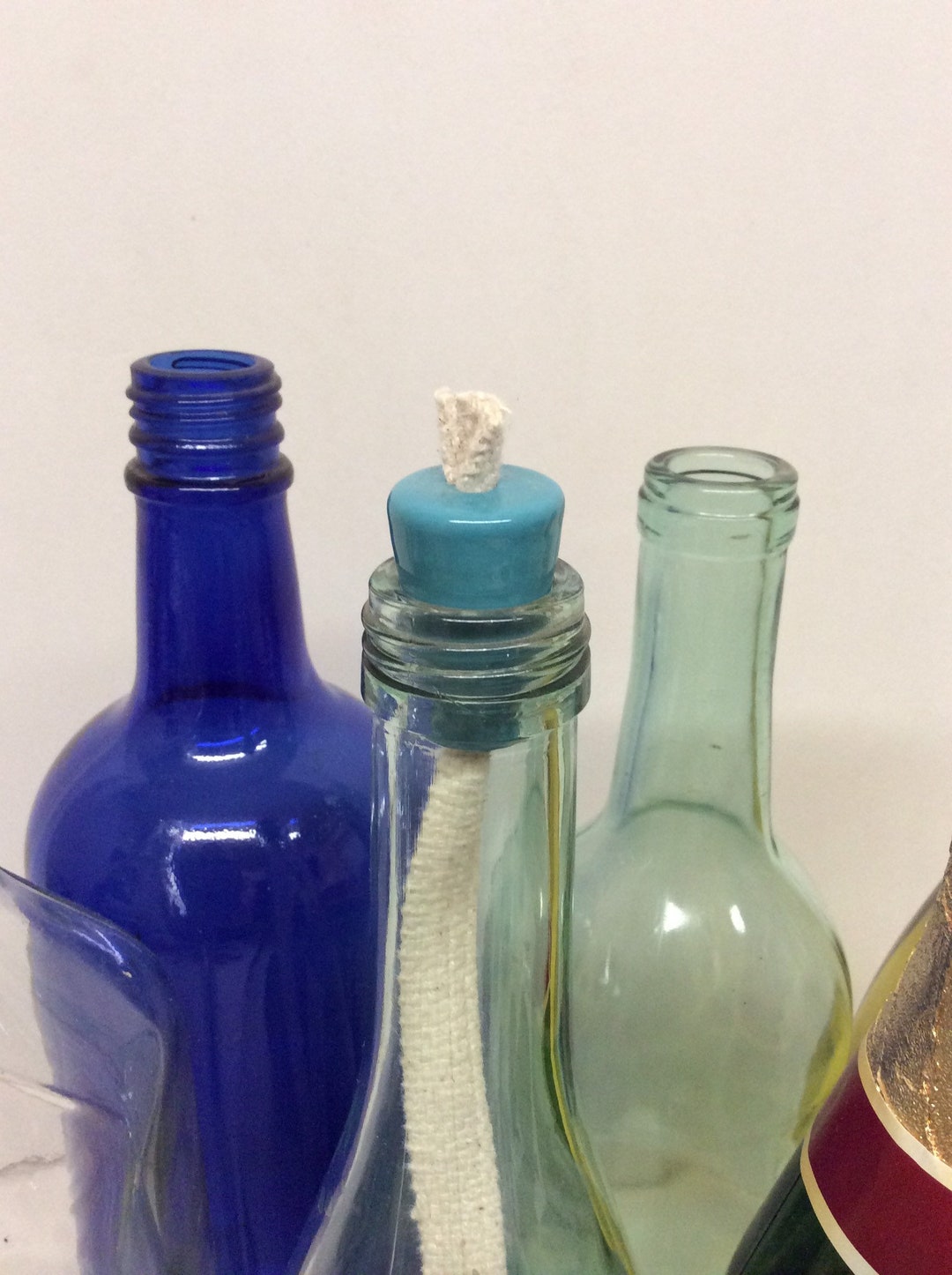 1 Aqua Fresca Ceramic Wick Holder DIY Oil Lamp Recycling Glass Bottles ...