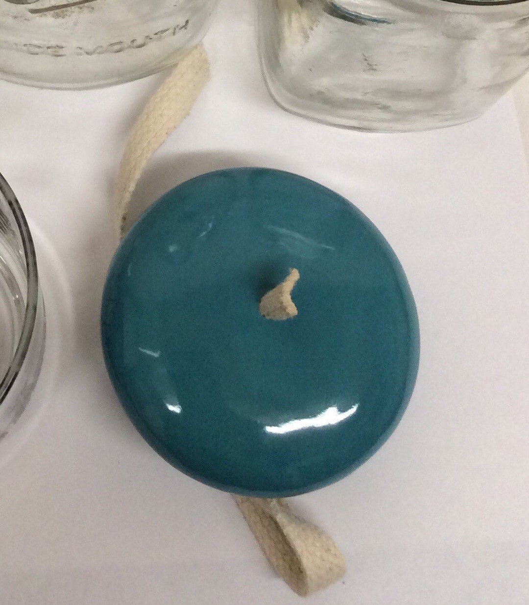1 Aqua Fresca Ceramic Wick Holder Fits Wide Mouth Mason Jar DIY Oil ...