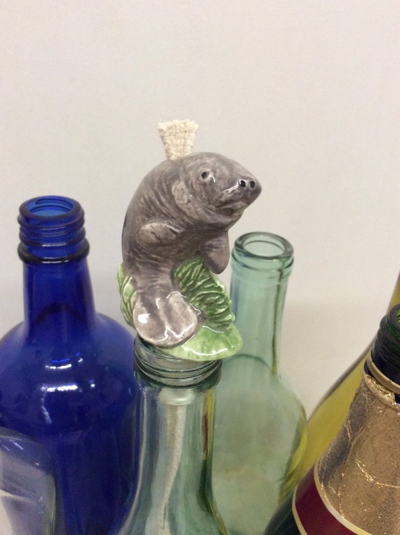 1 Manatee Ceramic Wick Holder DIY Oil Lamp Recycling Glass - Etsy
