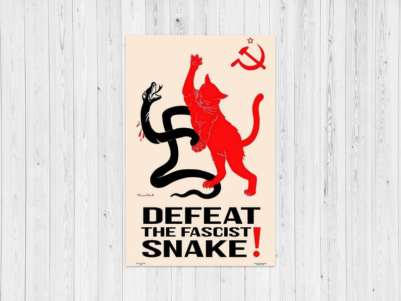 Defeat the Fascist Snake Poster Soviet Propaganda Poster - Etsy