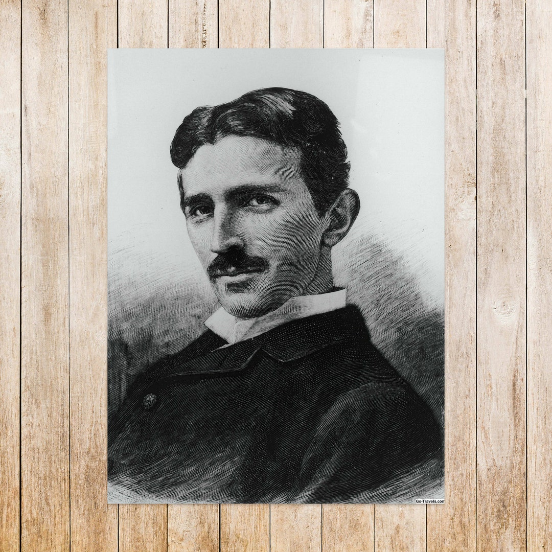 Portrait of Nikola Tesla Nikola Tesla Print Nikola Tesla - Etsy