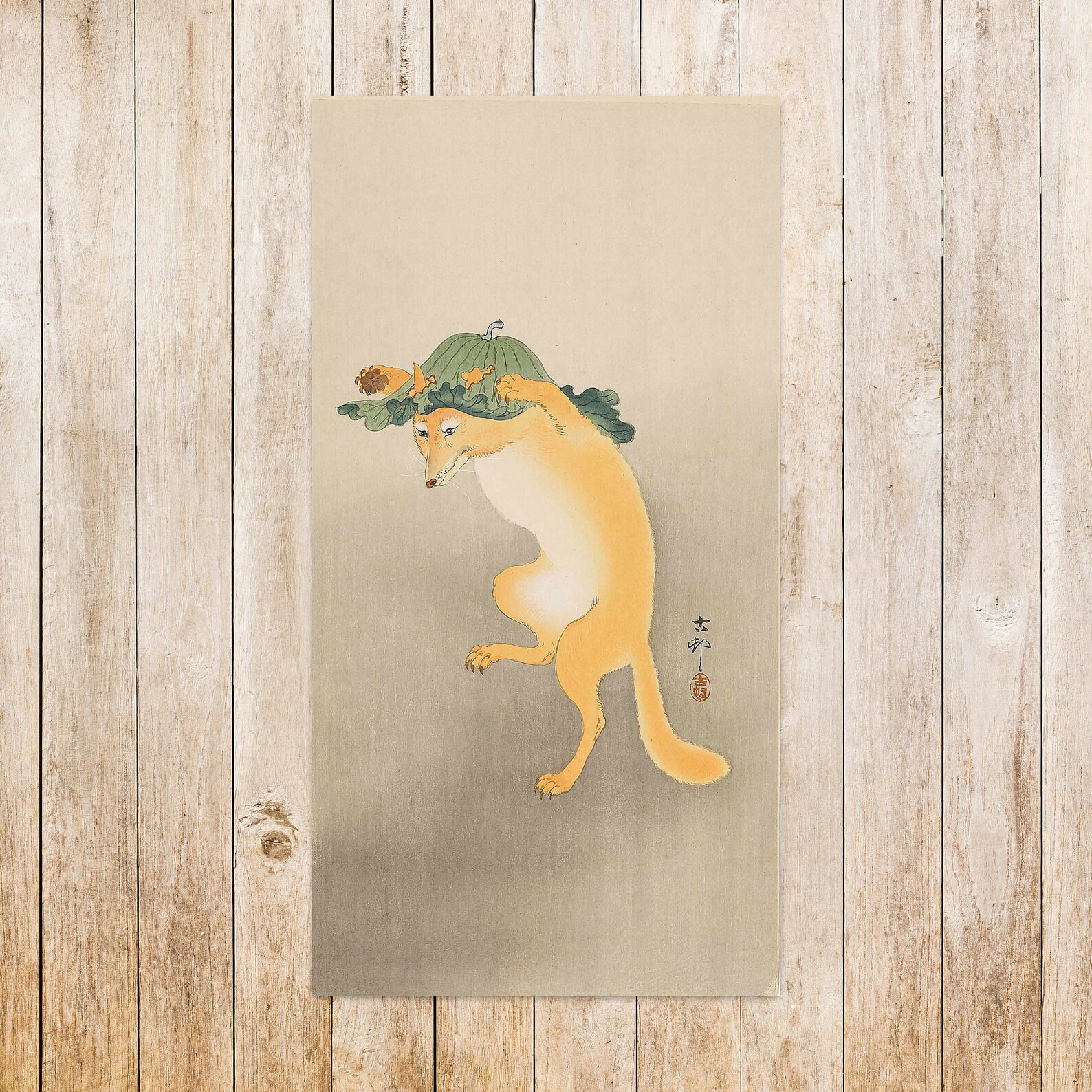 Koson Ohara Posters the Dancing Fox Japanese Art - Etsy