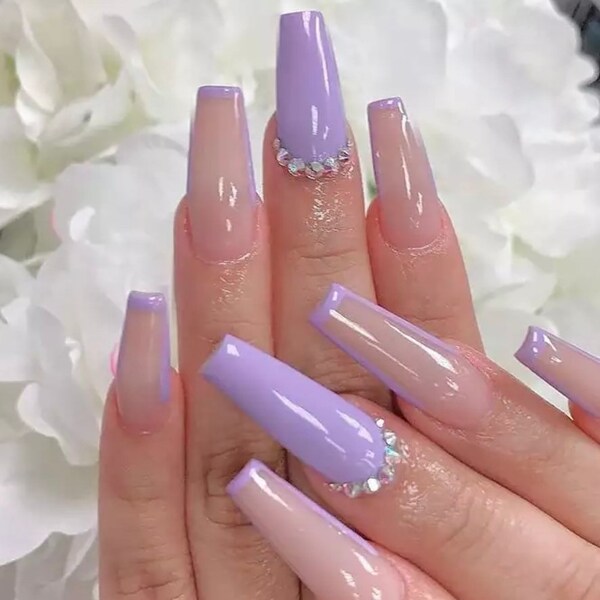 Lilac Nails - Etsy