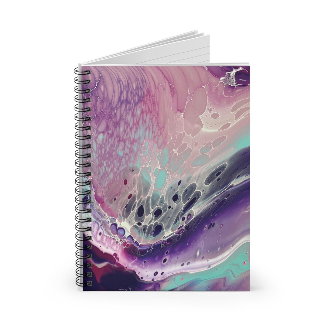 Pretty in Pink, Spiral Notebook With a Wave of Pink, Purple, Teal, and ...