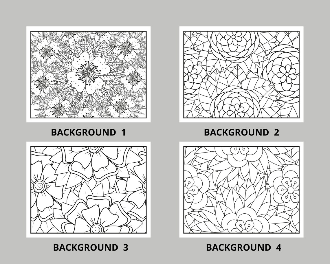 Custom Name Coloring Pages, Printable Boho Floral Background ...