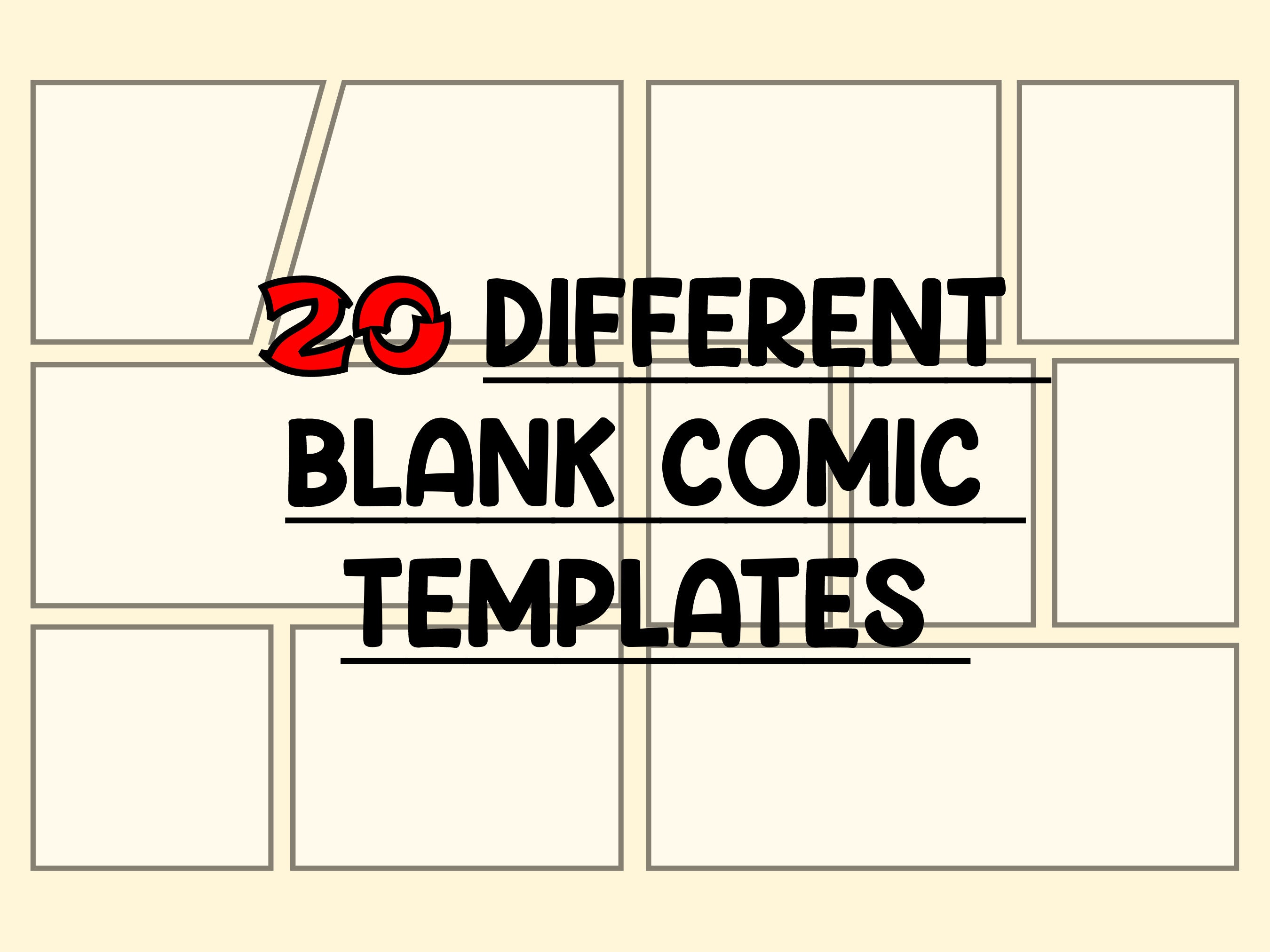 20 Blank Comic Book Printable Templates Pages Manga Strip Journal ...