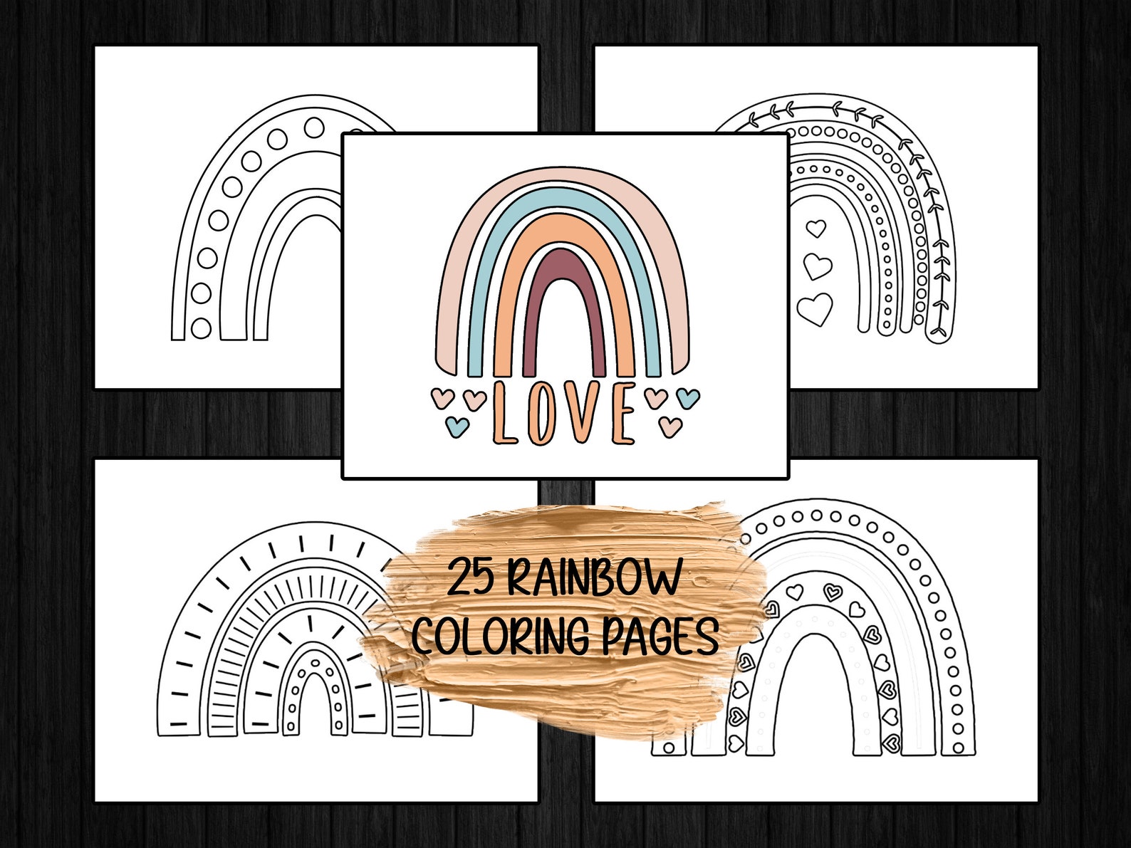 25 Cute Printable Boho Rainbows Coloring Pages for Kids & Adults ...