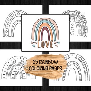 25 Cute Printable Boho Rainbows Coloring Pages for Kids & Adults ...
