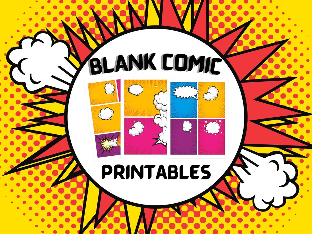 Blank Comic Pages Printables Comic Templates Manga Strip - Etsy