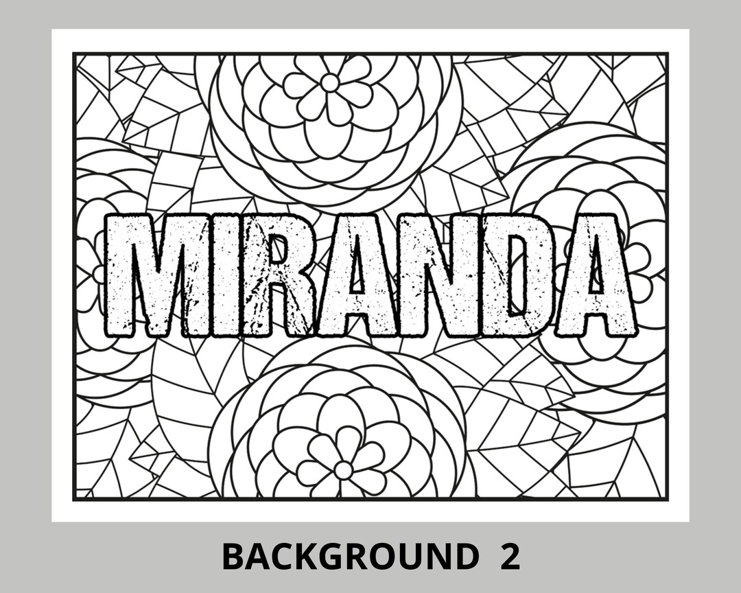 Custom Name Coloring Pages, Printable Boho Floral Background ...