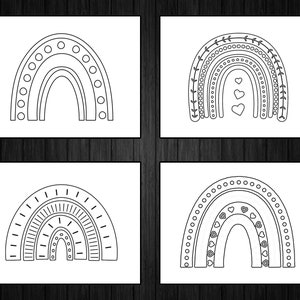 25 Cute Printable Boho Rainbows Coloring Pages for Kids & Adults ...