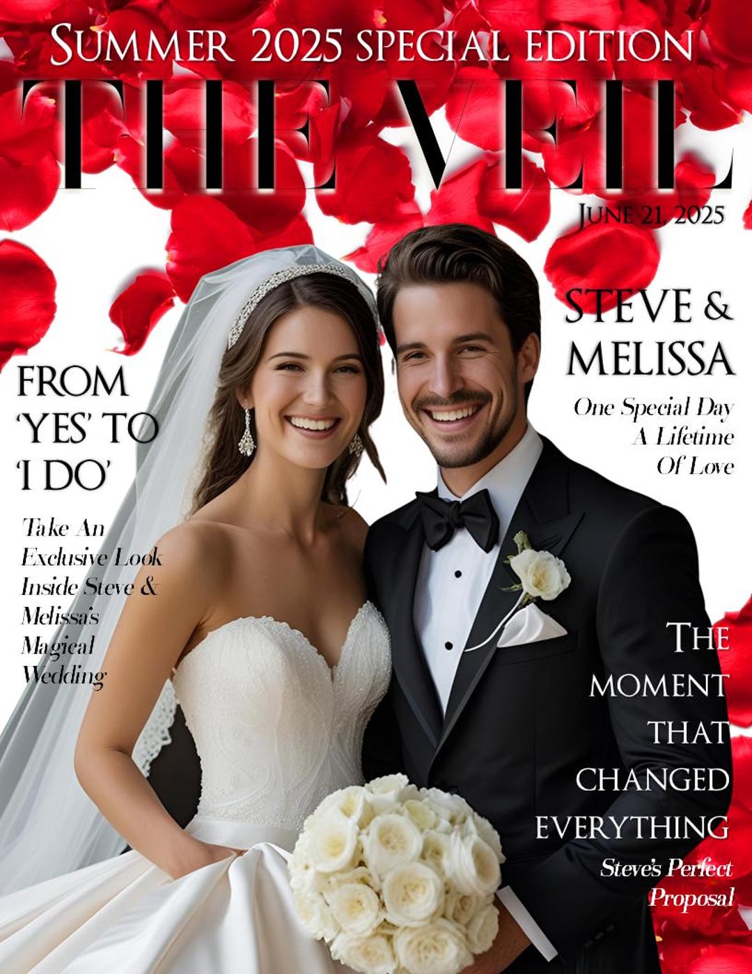 Personalized Bridal Magazine Cover - Bride - Groom - Wedding - Bridal ...