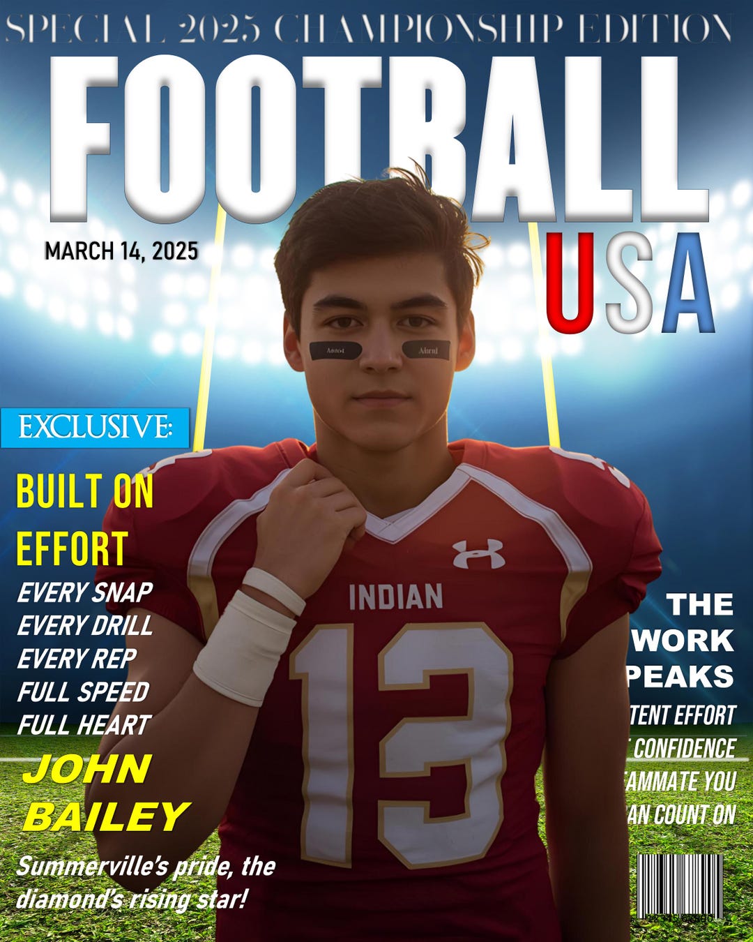 Personalized Football Magazine Cover - Digital Download - Gifts for ...