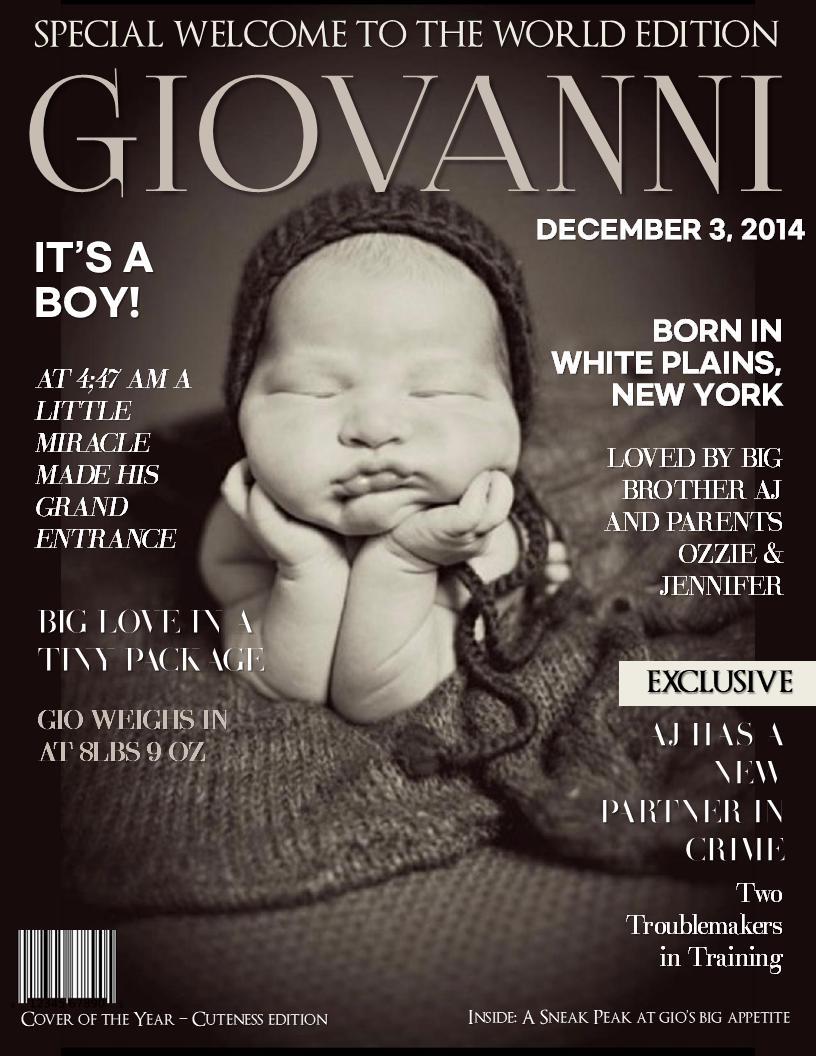 Personalized Baby Magazine Covers - Birth Announcement - Newborn - Baby ...