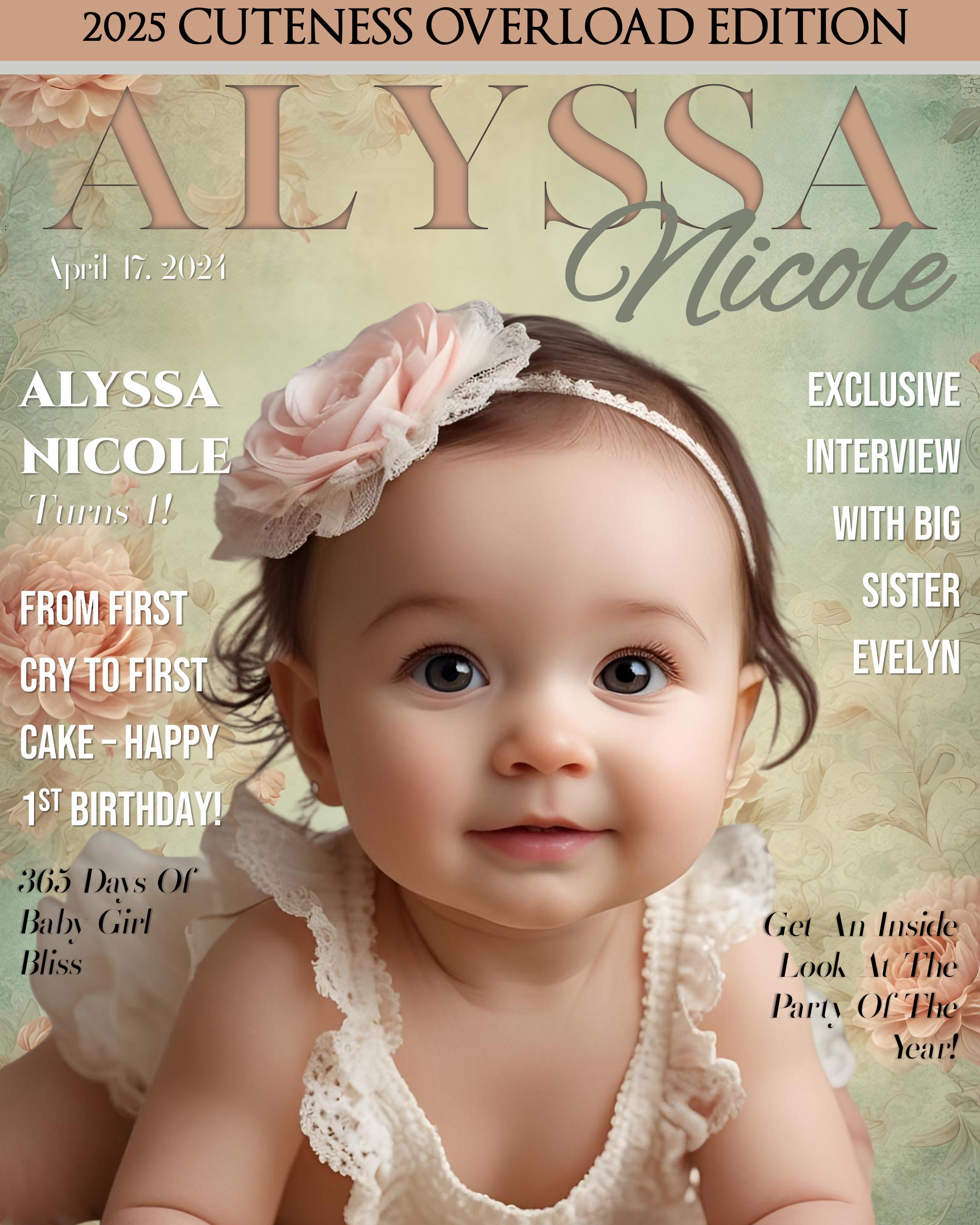 Personalized Baby Magazine Covers - Birth Announcement - Newborn - Baby ...