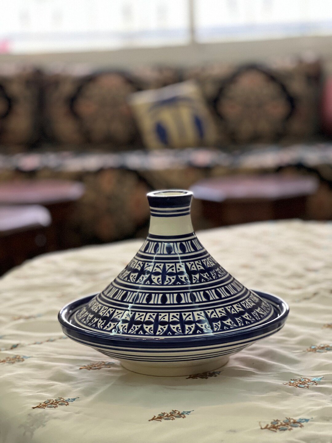 Blue Tajine of Fes, Moroccan Ceramic Artistry - Etsy