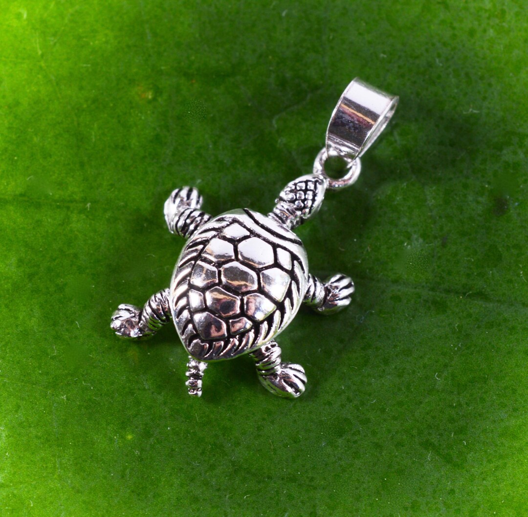 Sterling Silver 925 Turtle Pendant With Moving Legs and Tail in Gift ...