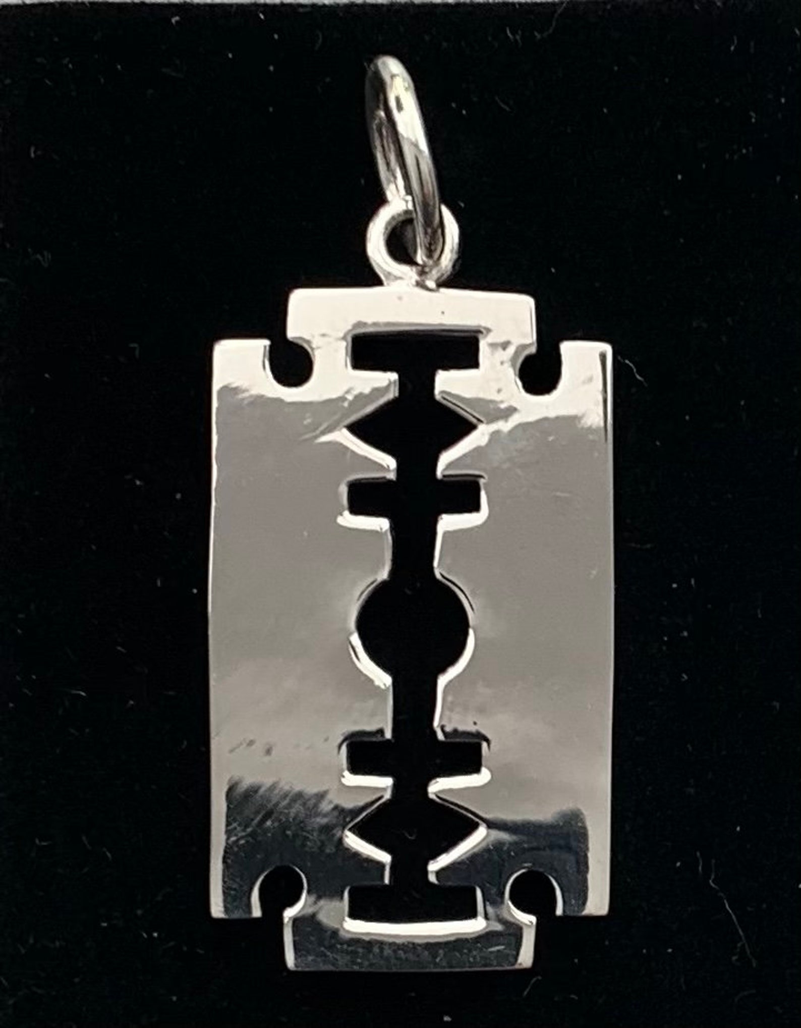 Sterling Silver 925 Razor Blade Pendant in Gift Box ( 7.4 Grams ) - Etsy