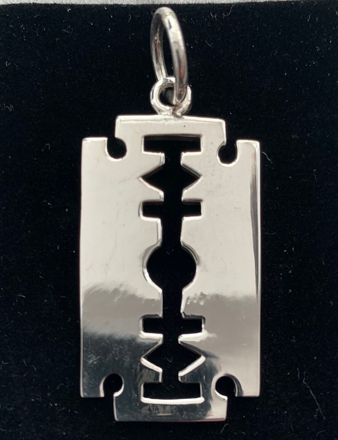Sterling Silver 925 Razor Blade Pendant in Gift Box ( 7.4 Grams ) - Etsy