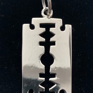Sterling Silver 925 Razor Blade Pendant in Gift Box - Etsy