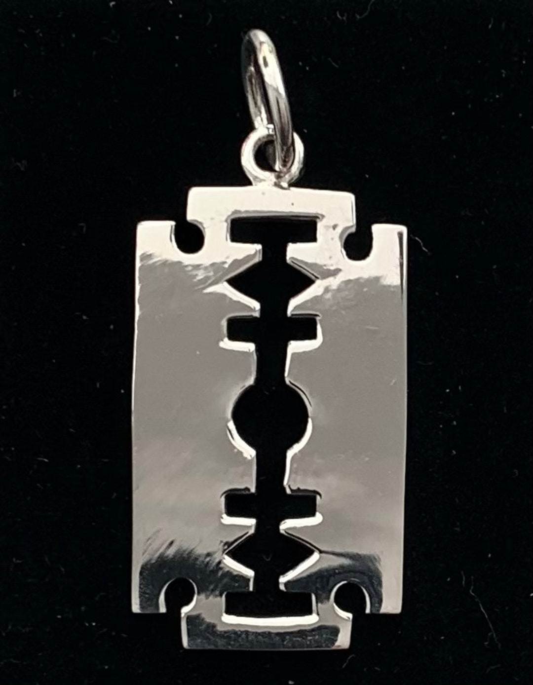 Sterling Silver 925 Razor Blade Pendant in Gift Box - Etsy