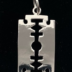 Sterling Silver 925 Razor Blade Pendant in Gift Box - Etsy
