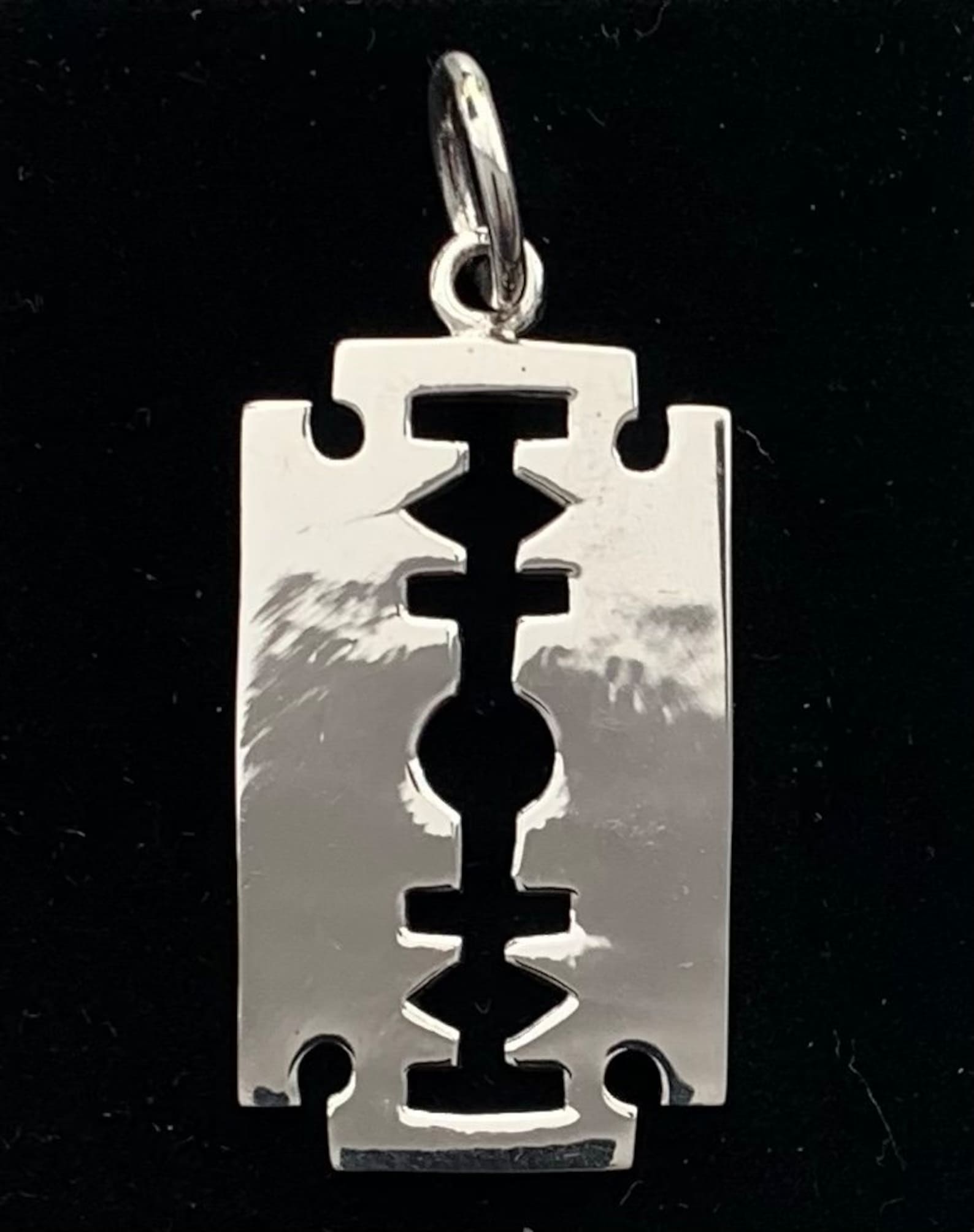Sterling Silver 925 Razor Blade Pendant in Gift Box ( 7.4 Grams ) - Etsy