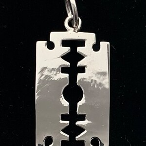 Sterling Silver 925 Razor Blade Pendant in Gift Box - Etsy