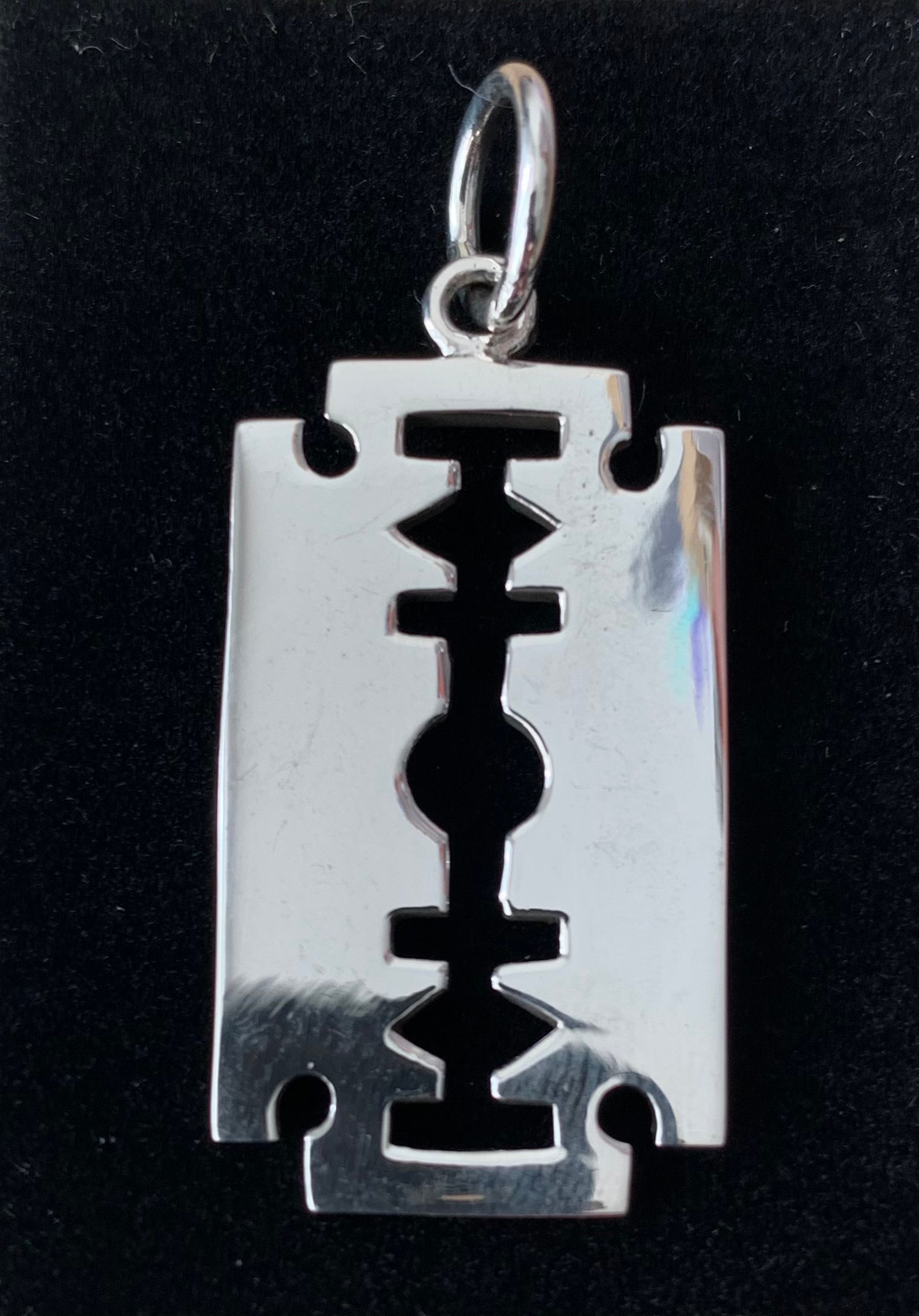 Sterling Silver 925 Razor Blade Pendant in Gift Box ( 7.4 Grams ) - Etsy