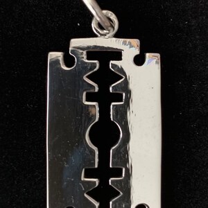 Sterling Silver 925 Razor Blade Pendant in Gift Box - Etsy