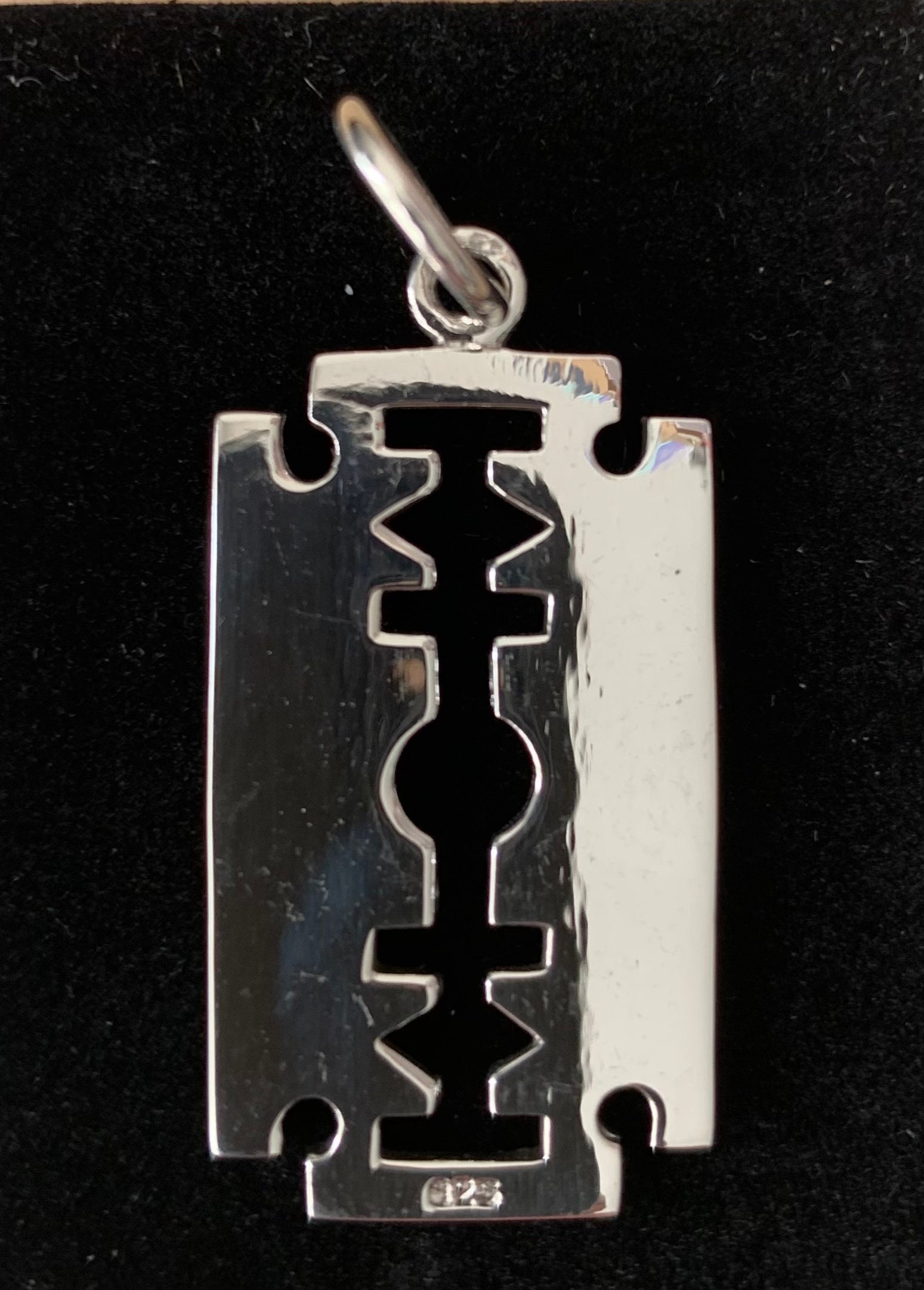 Sterling Silver 925 Razor Blade Pendant in Gift Box ( 7.4 Grams ) - Etsy