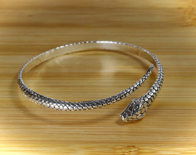 Sterling Silver Snake Bangle Handmade 925 - Etsy