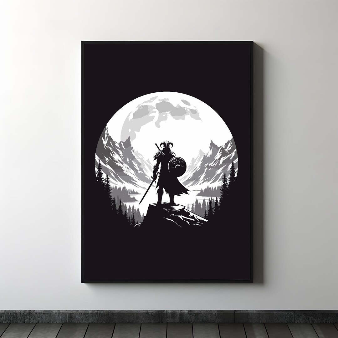 Skyrim Poster Minimalist Posters Gaming Print Gaming - Etsy