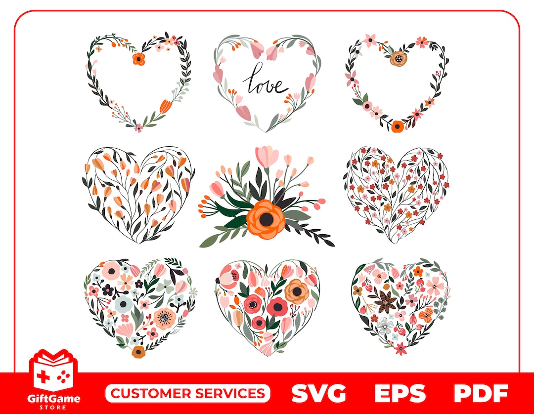 Heart Svg Bundle Hearts Svg, Love Svg, Valentine Days Svg, Cute Heart ...