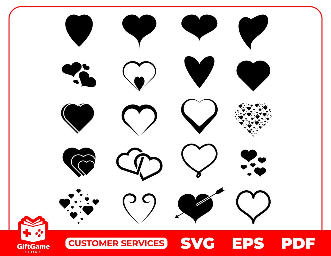 Heart Svg Bundle Corazones Svg, Amor Svg, Días de San Valentín Svg ...