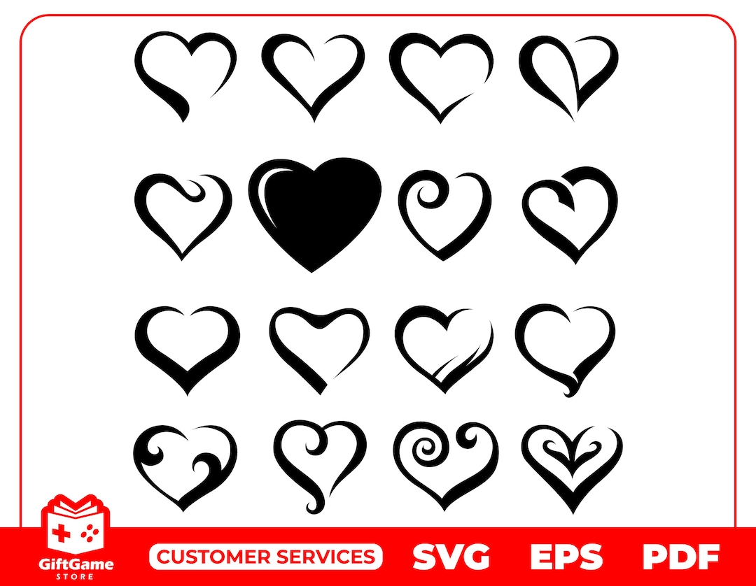 Heart Svg Bundle Hearts Svg Love Svg Valentine Days Svg - Etsy