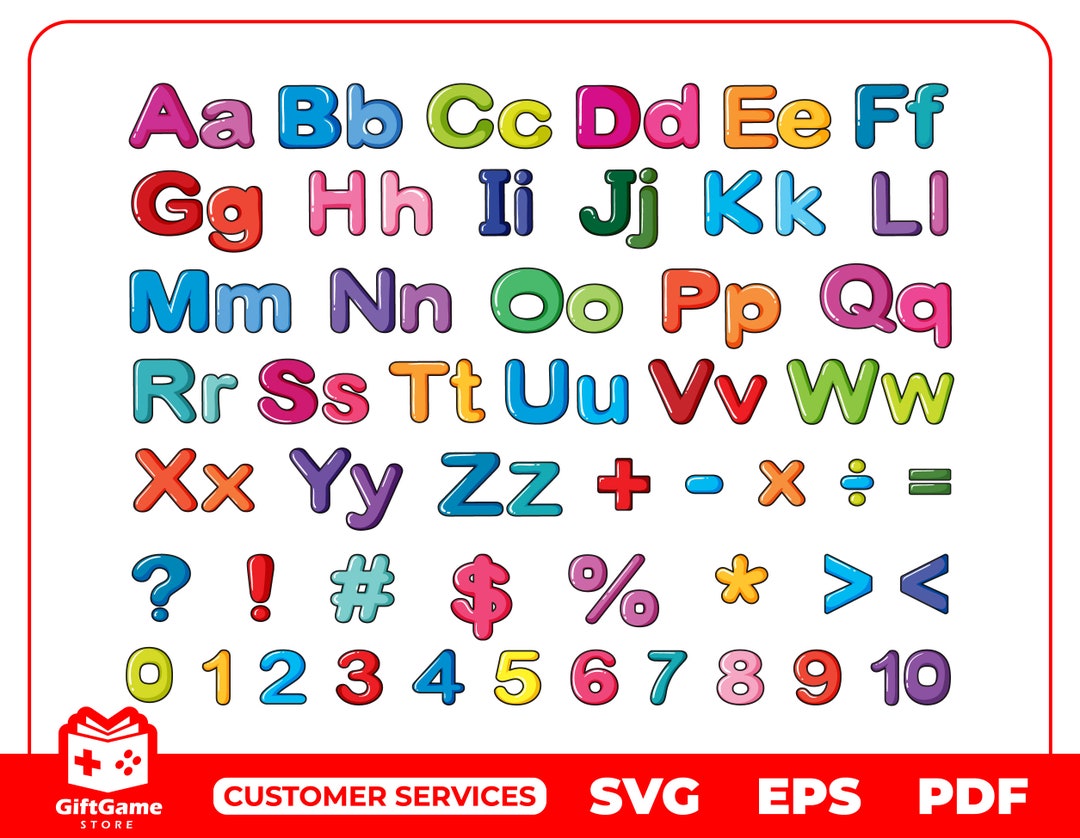 Alphabet SVG Number Svg EPS PDF File Cut File for Cricut and Cut ...