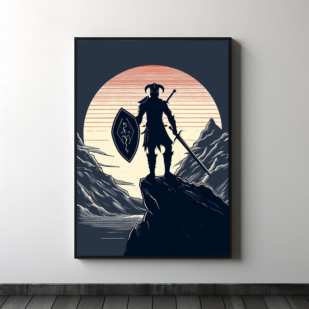 Skyrim Poster, Minimalist, Posters, Gaming Print, Gaming Poster, Video ...
