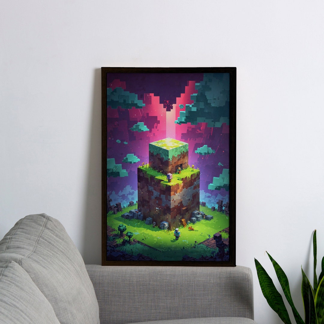Minecraft Poster, Minecraft, Pixel Game Poster, Game Art, Kids Room ...