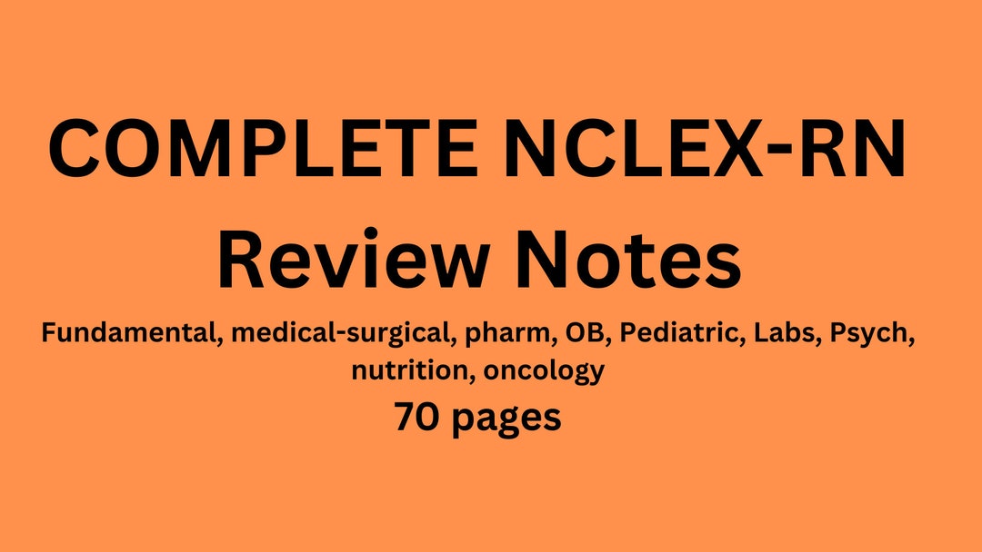 Comprehensive NCLEX RN Review Notes 79 Pages - Etsy
