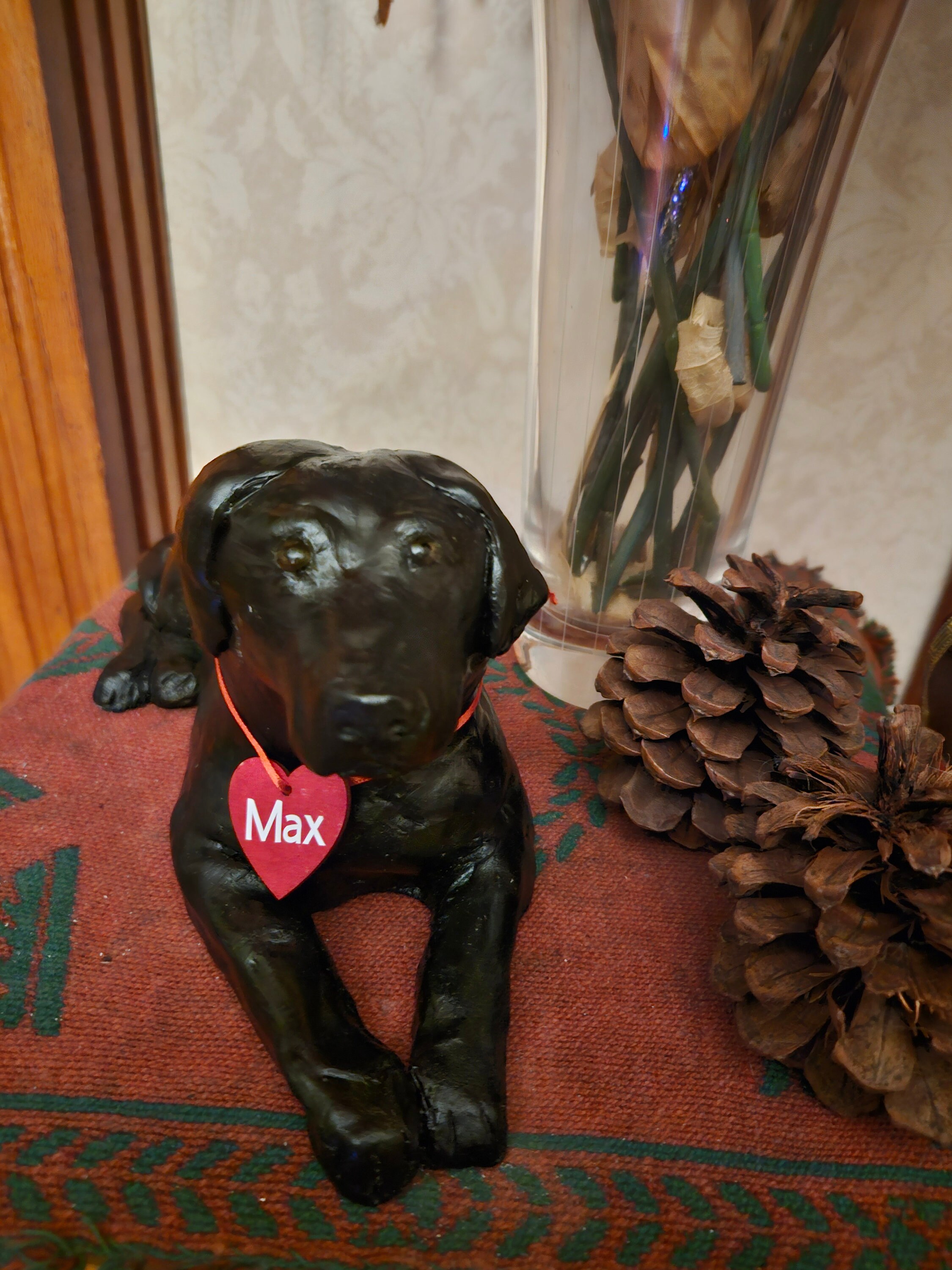 Black Labrador Retriever Dog Concrete Statue Pet Memorial With ...