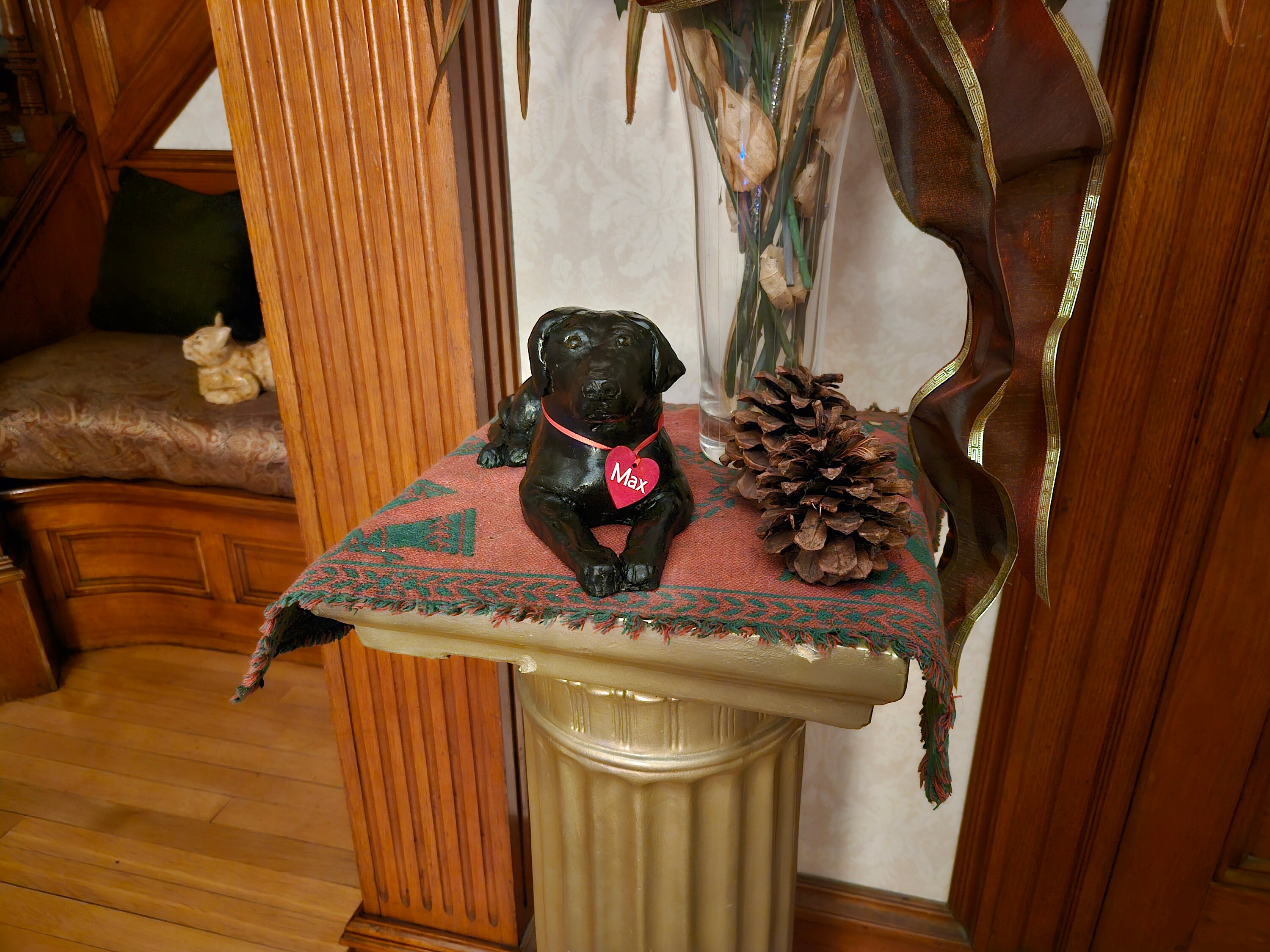 Black Labrador Retriever Dog Concrete Statue Pet Memorial With ...
