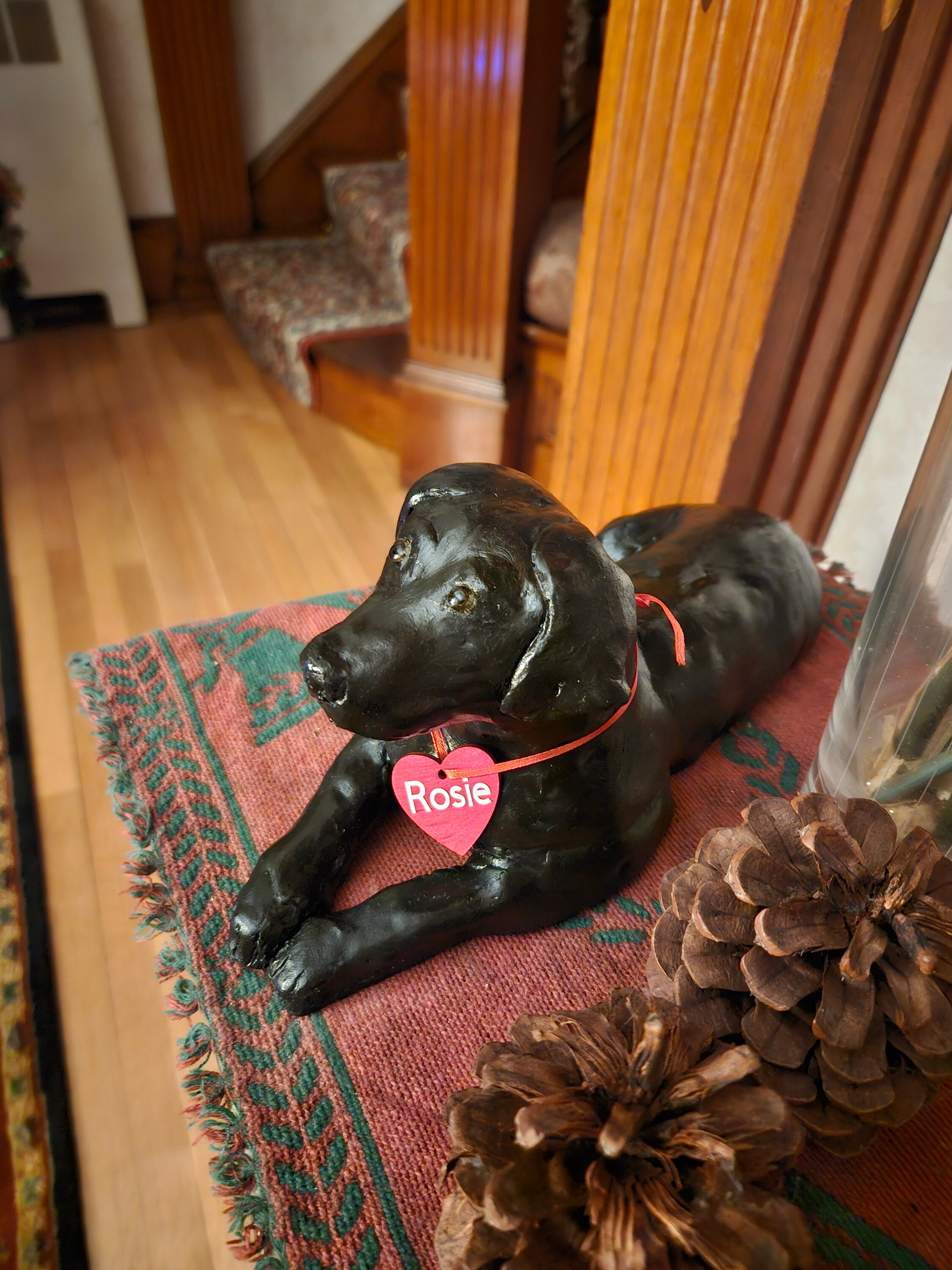 Black Labrador Retriever Dog Concrete Statue Pet Memorial With ...