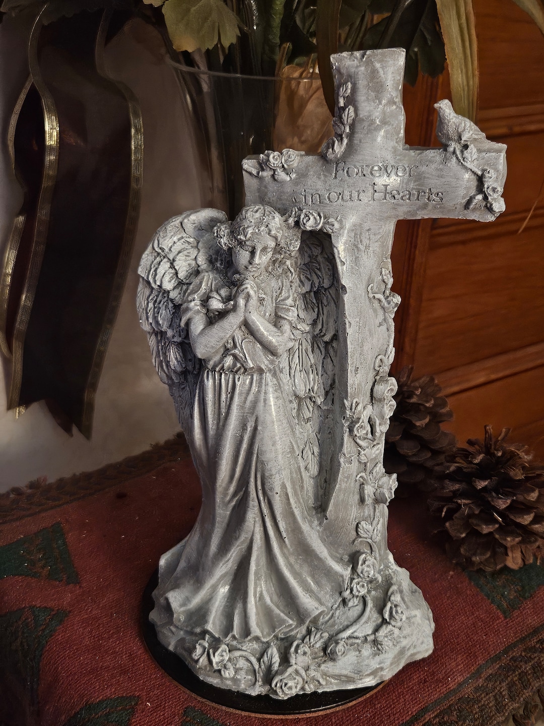 Concrete Memorial ANGEL Statue! "forever in Our Hearts" Devine Angel ...