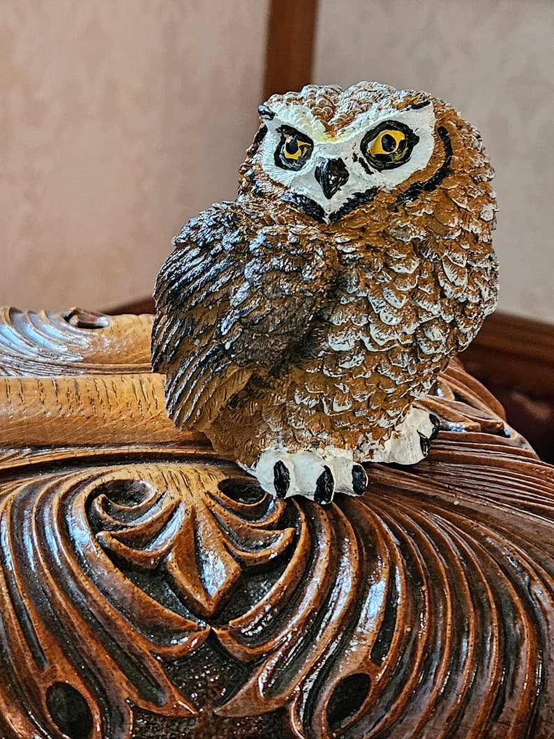 Realistic Owl Statue, Solid Concrete, Hand Cast and Hand-painted ...