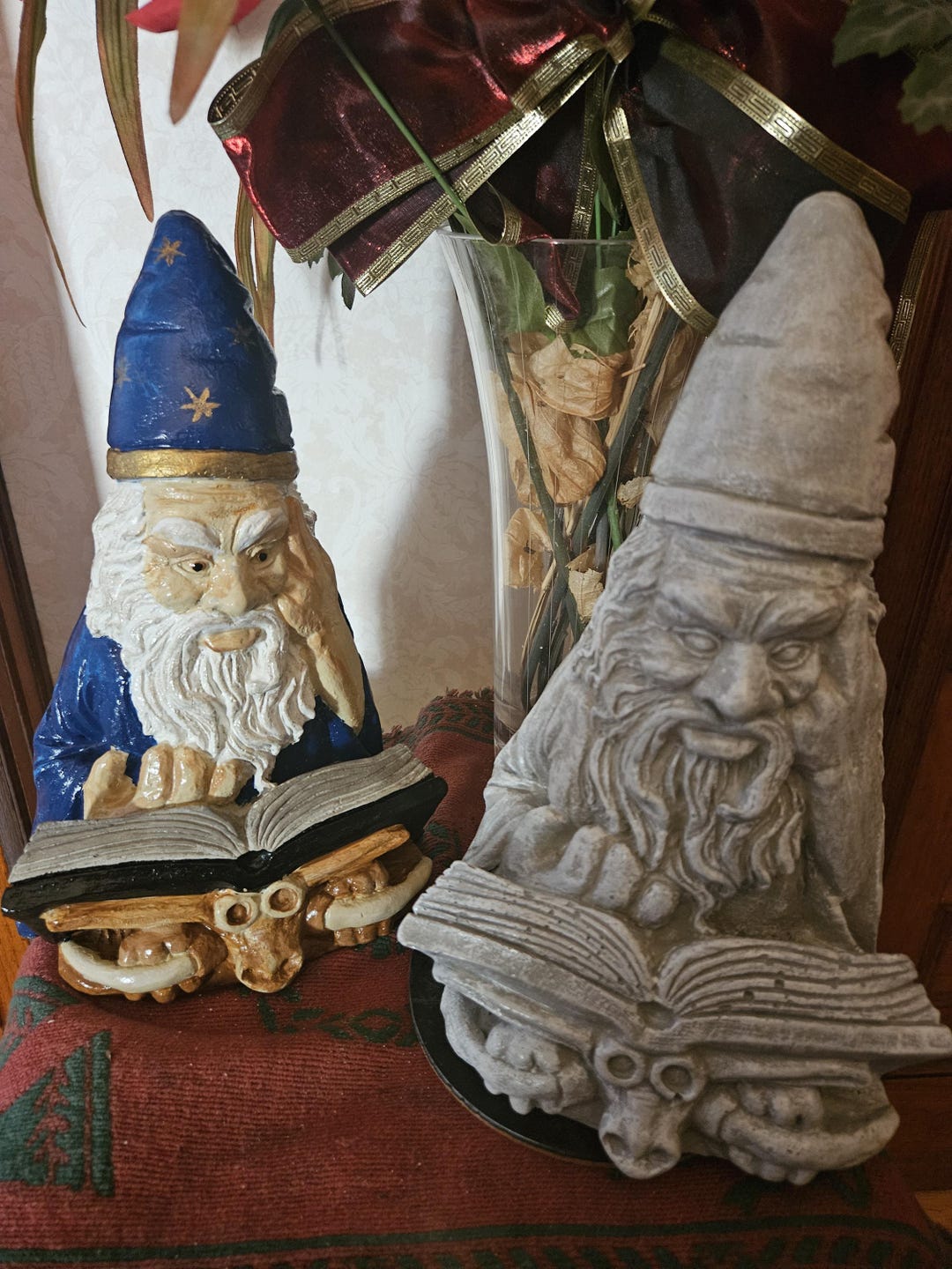 Magical Concrete WIZARD Magician Statue Figurine Starry Hat Magical ...