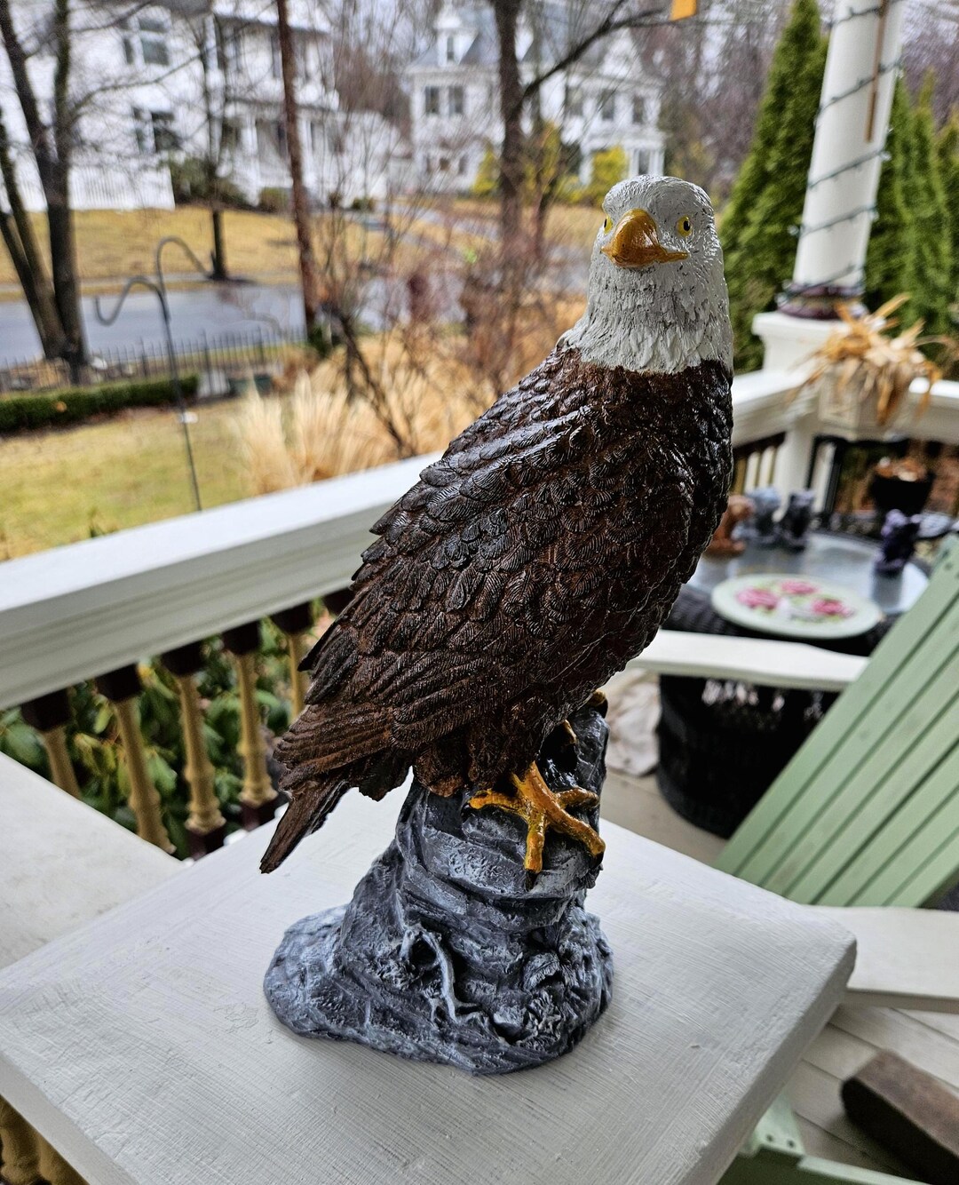 Realistic Concrete Outdoor Indoor American Bald Eagle Statue! Hand ...