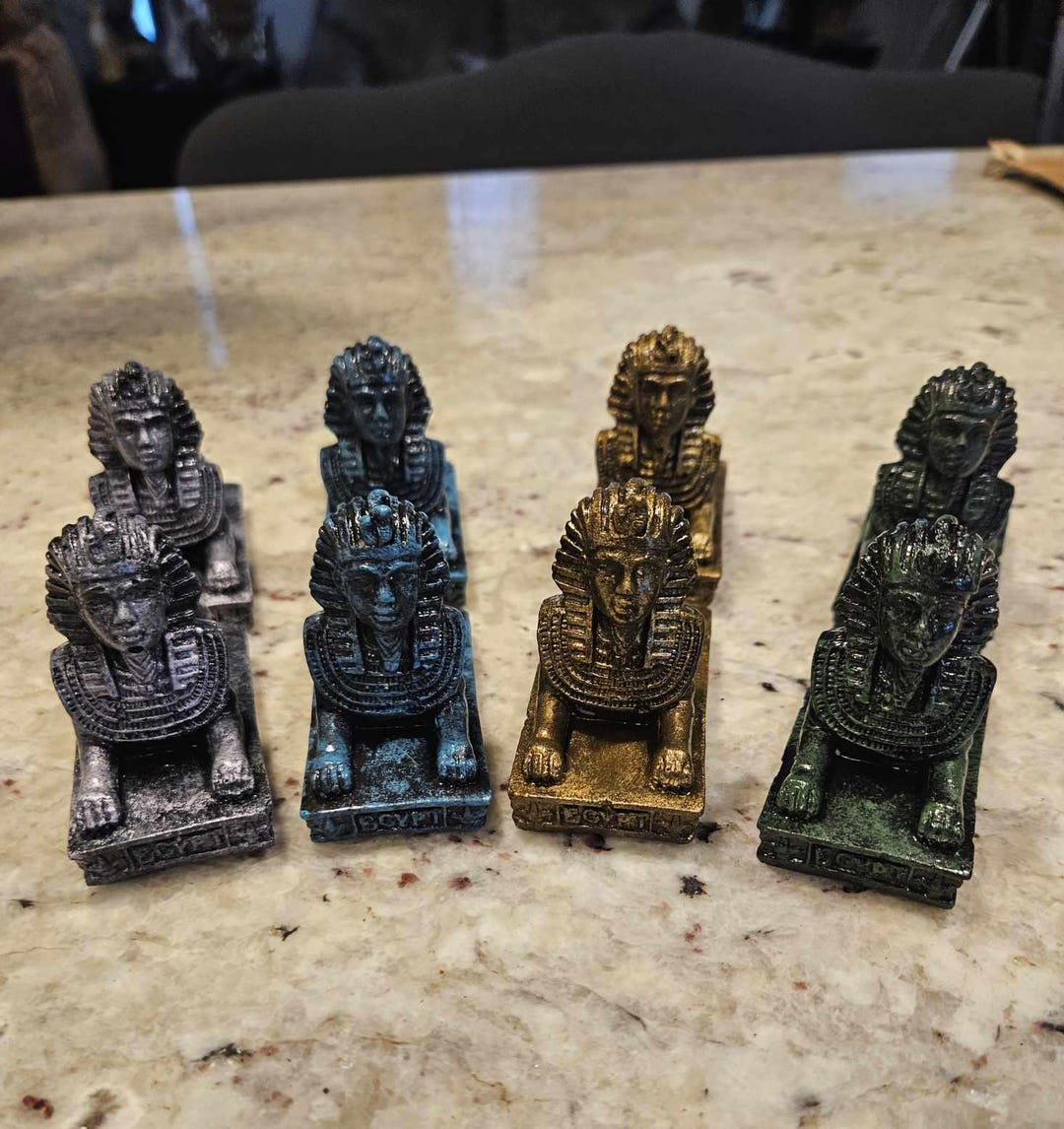 A PAIR (2) of Concrete Egyptian SPHINX Statue Figurines! Great for ...