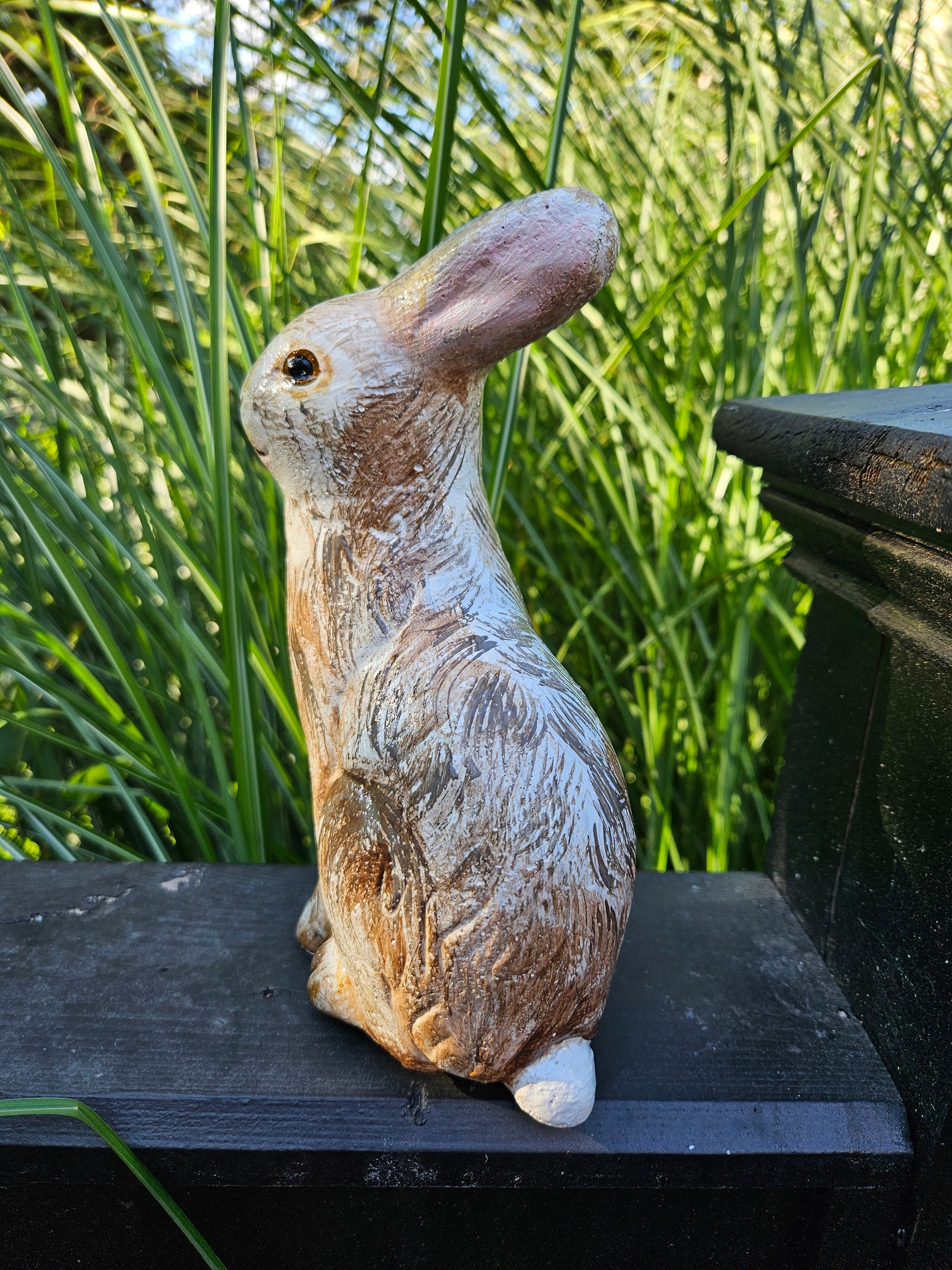 Realistic Concrete Outdoor Bunny Rabbit Hare Statue Figurine Hand Cast ...